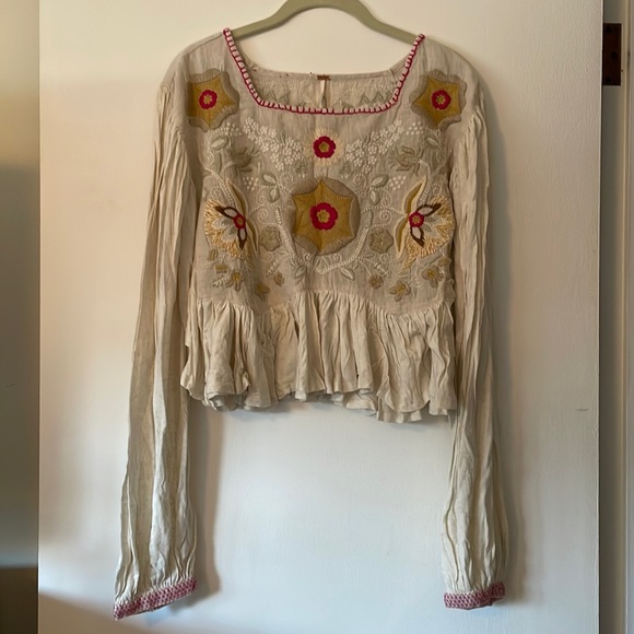 Free People | Tops | Nwt Free People Boho Flowy Balloon Sleeve ...